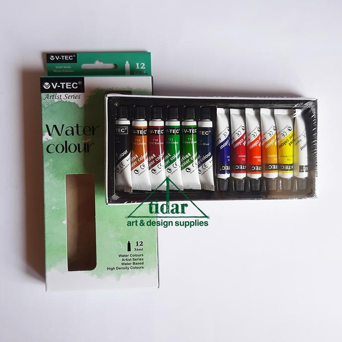 Jual V-Tec Watercolour Set 12 x 6 ML Tube - Cat Air - Vtec Watercolor ...