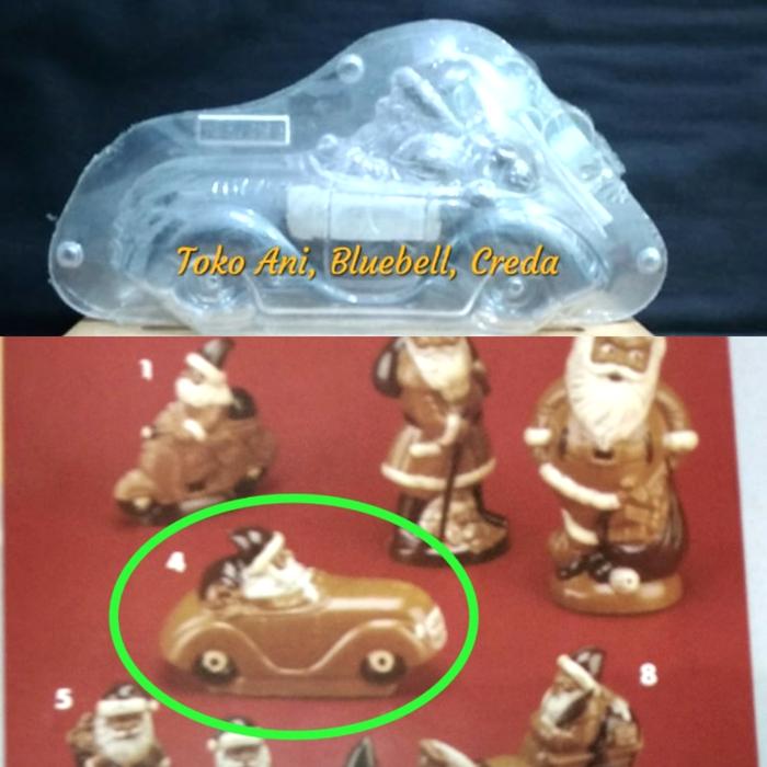 Jual Cetakan coklat 3D Santa Claus in a Car, 10cm. Polycarbonate, Ruth ...