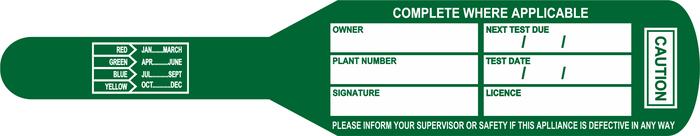 Jual Test Tag Elektrik / Tagging elektrik Polos Tanpa Logo - Hijau ...