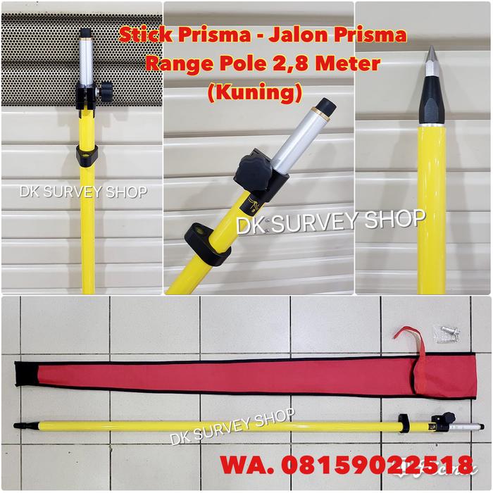 Jual Range Pole / Prism Pole / Pole Stick / Jalon Prisma 2,8 Meter ...