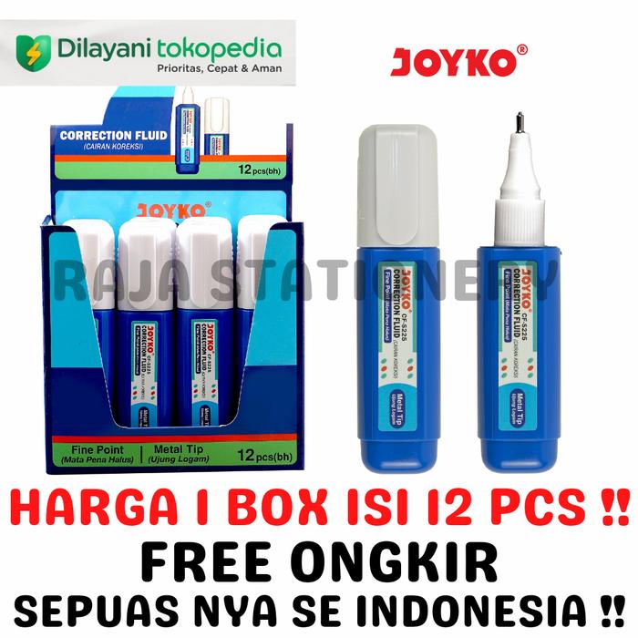 Promo JOYKO CORRECTION FLUID TIPEX CAIR JOYKO CF-S225 TIPX 1 BOX 12 PCS ...