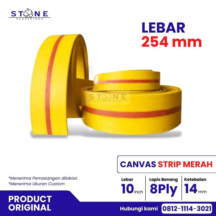 Jual Kanvas Lebar 10 Inch x 8 Ply ( 14mm ) Belt Canvas Kuning Strip ...