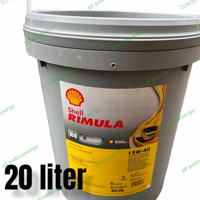 Jual Oli Mesin Diesel SHELL RIMULA R4 X 15W40 isi 20 liter - Jakarta ...