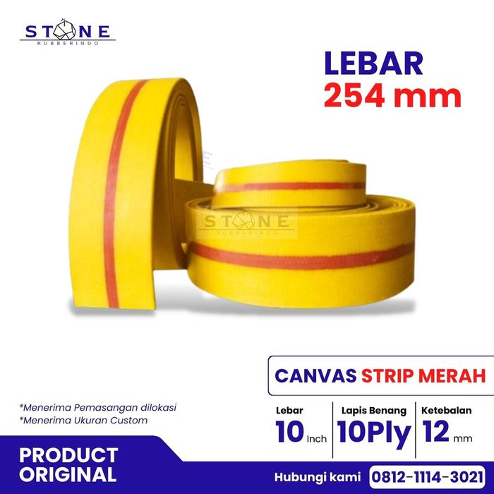 Jual Kanvas Lebar 10 Inch x 10 Ply ( 12mm ) Belt Canvas Kuning Strip ...