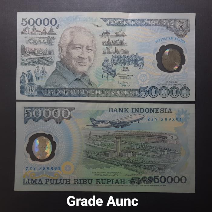 Jual UANG KUNO 50.000 SOEHARTO POLYMER/PLASTIK TH 1993 - Grade AU ...
