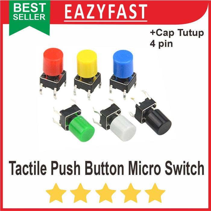Jual Tactile Push Button Micro Switch + Cap Tutup 4 Pin - Kab. Bandung ...