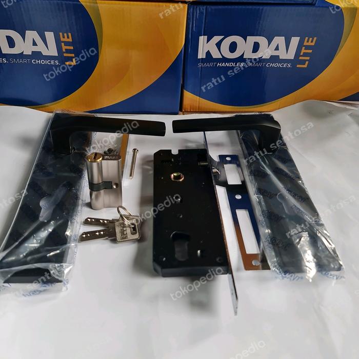 Jual kunci pintu besar kodai lite handle pintu kodai black matte LT ...