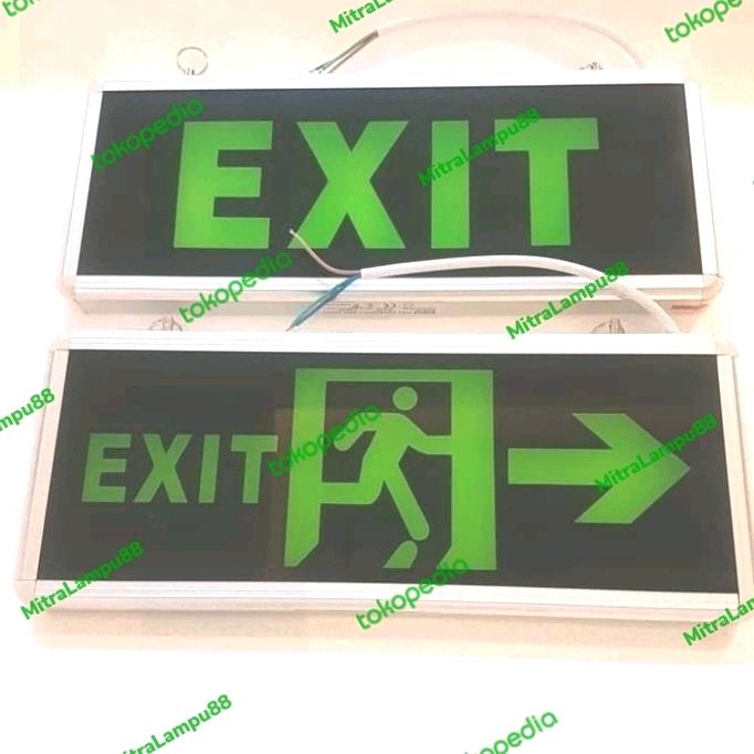Jual Lampu Led Emergency EXIT KACA POLOS/Exit Lamp Lampu Darurat 2sisi ...