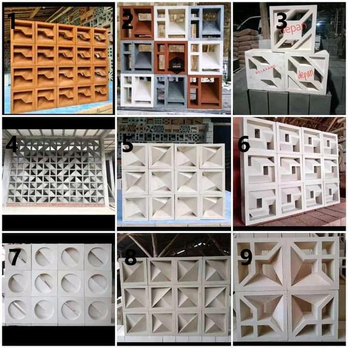 Jual roster beton/lubang angin/sekat dinding/warna/abu/merah/putih ...