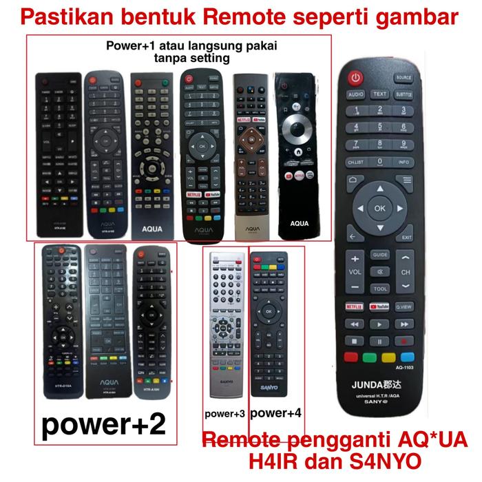 Jual REMOTE TV AQUA HTR HAIER SANYO LED SMART TV ANDROID JUNDA AQ 1103 ...