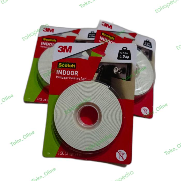 Jual 3M Double Tape Scotch Indoor Mounting 114 24mm x 3m - Jakarta Barat - Toko_Oline | Tokopedia