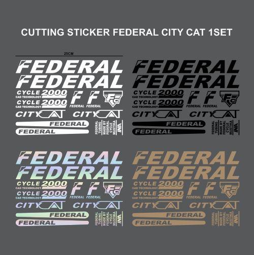 Promo Cutting Sticker Sepeda FEDERAL CITY CAT Panjang 25cm 1Set Oracal ...