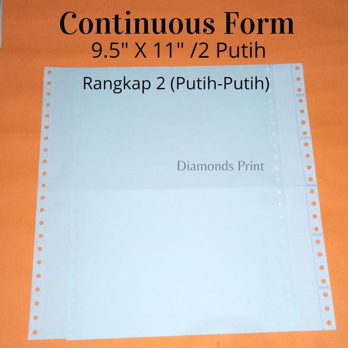 Jual Continuous Form 9.5 X 11 Rangkap 2 Full Putih / Kertas Invoice ...