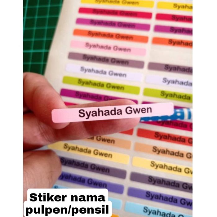 Jual sticker nama pulpen/pensil (custom) sticker label - Kota Bogor ...