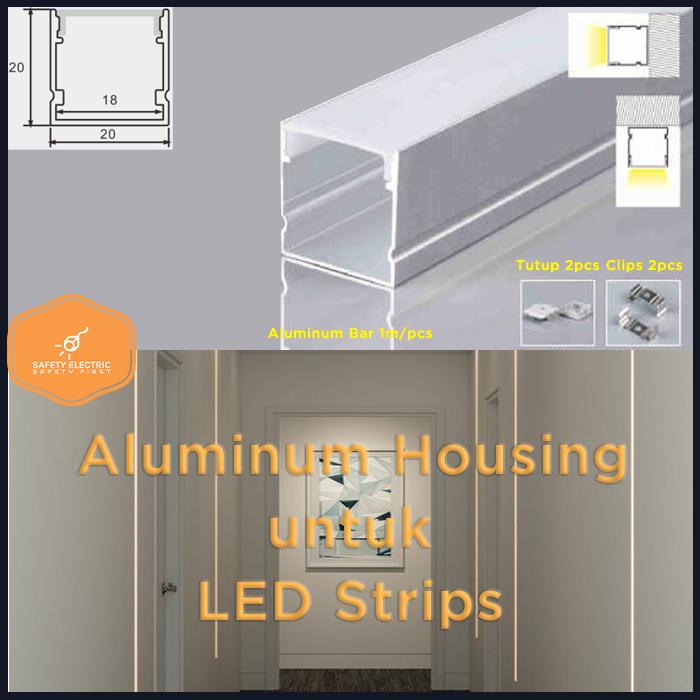 Jual Kap LED Casing LED Housing Bar LED Strips Rigid Bar AluminIum 1m ...
