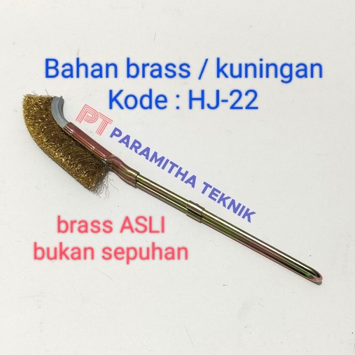 Jual Sikat kawat besi baja brass kuningan bengkok / hand brush HJ 22 ...