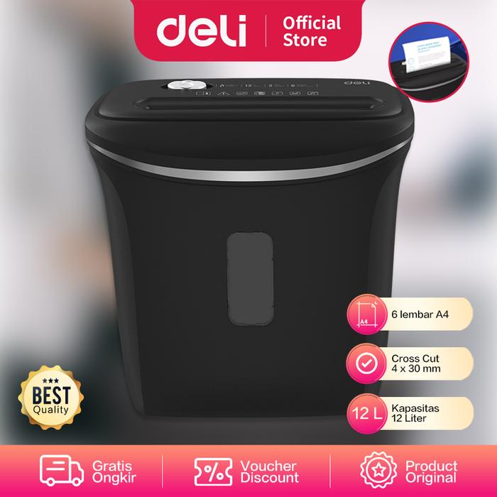 Promo Deli Paper Shredder / Penghancur Kertas Otomatis Kapasitas 6Lbr E9945 Cicil 0% 3x - Kab ...