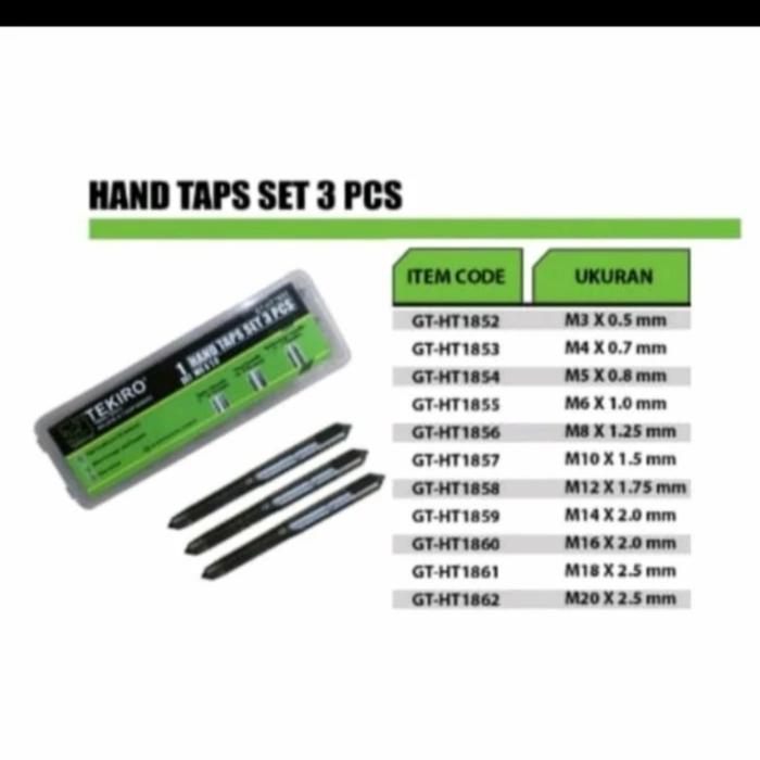 Jual Tekiro Tap M10 x 1.5 Mata tapping M10x1.5 set 3pcs senai - Kab ...