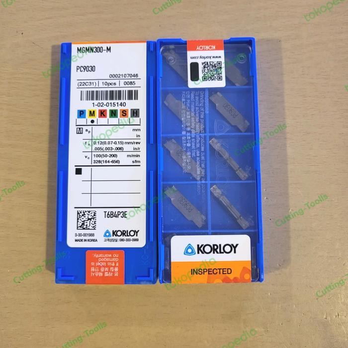 Jual MGMN 300 PC9030 KORLOY ORIGINAL INSERT POTONG 3MM GROOVING 3MILI ...