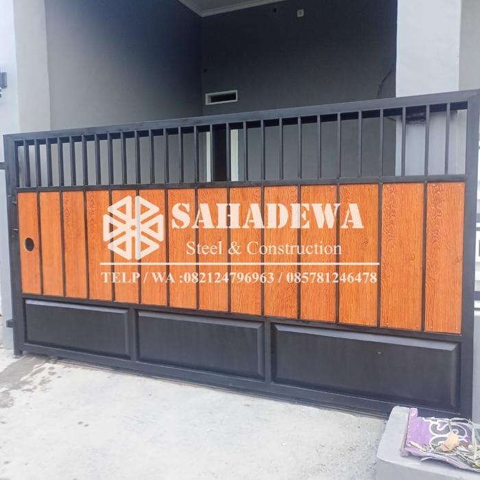 Jual Pagar Dorong Minimalis Dengan GRC Motif Kayu - Kab. Tangerang ...