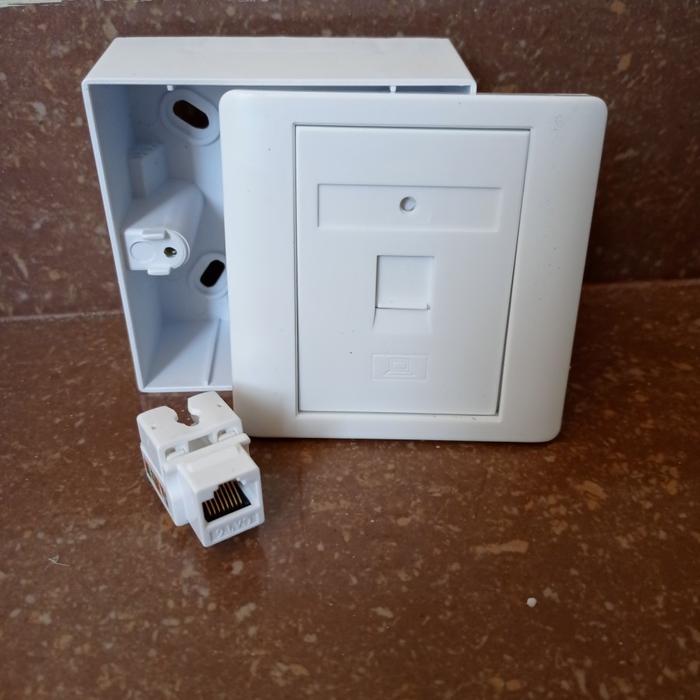 Jual Wall Port Rj45 Face Plate Rj45 + Modular Cat6 + Box Faceplate Rj45 ...