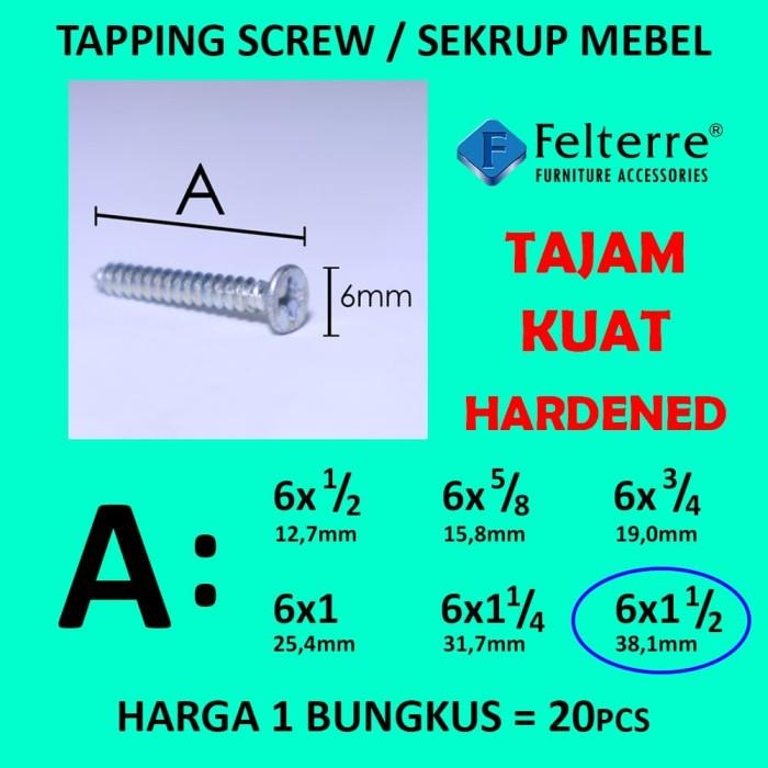 Jual Sekrup furniture FELTERRE taping screw mebel aneka ukuran ...