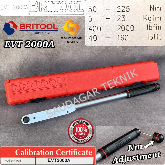 Jual Kunci Momen BRITOOL EVT 2000 A Kunci Torsi Torque Wrench EVT2000 A ...