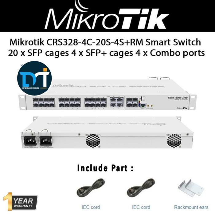 Jual Mikrotik Cloud Router Switch CRS328-4C-20S-4S+RM I Routerboard ...