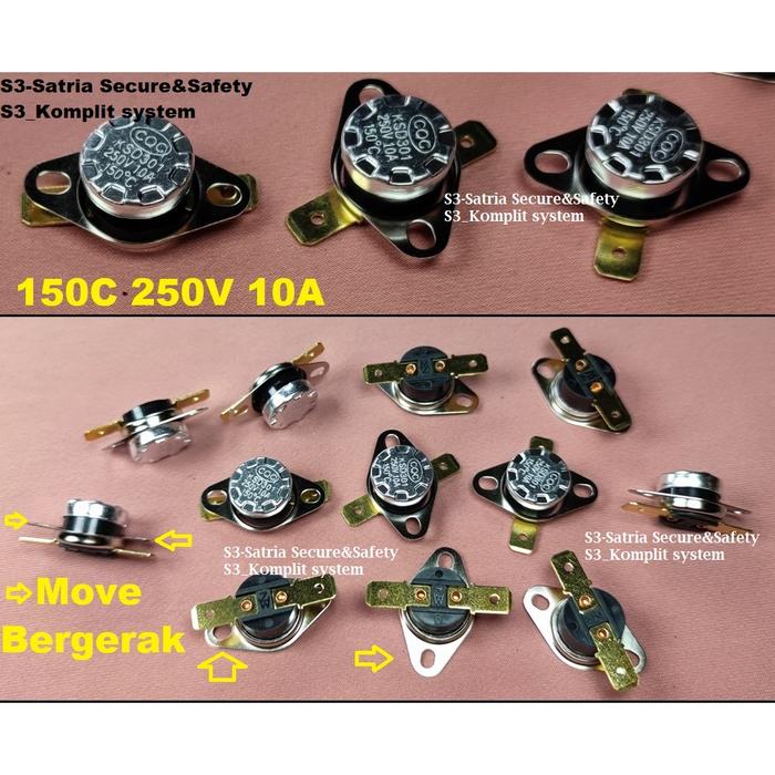 Jual Thermostat 150C bimetal KSD301 250V 10A 150 C derajat suhu termostat - Jakarta Timur - s3 ...
