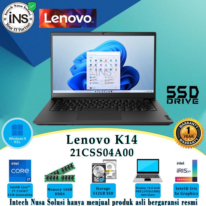 Jual Lenovo K14 G1 4A00 i7-1165G7 16GB 512GB SSD WIN11HSL OHS 21 1YR - Jakarta Pusat - Intech ...
