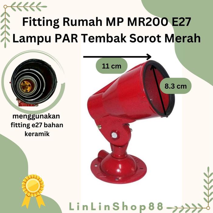Jual Fitting Rumah MP 200 E27 Lampu PAR Tembak Sorot Body Cat Merah ...