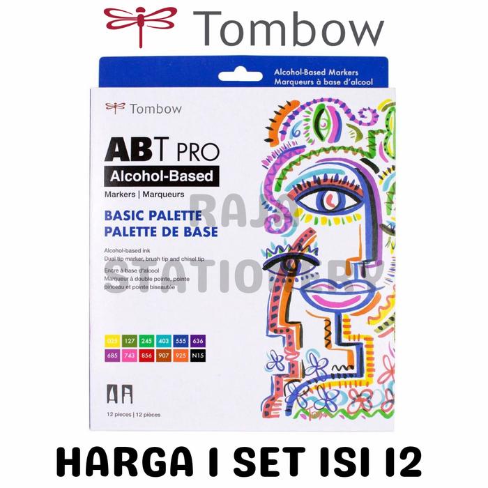 Jual Tombow ABT Pro Brush Pen Basic Palette Set 12 Calligraphy Craft ...