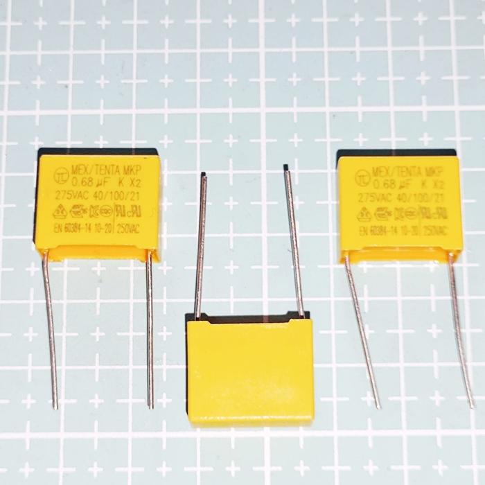 Jual capacitor mkp 680nf 275v / kapasitor 684 275vac / 684j 275volt ...