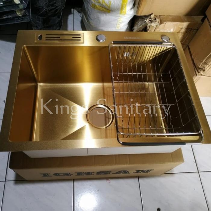 Jual Paket Lengkap Kitchen Sink 7545 Gold /bak Cuci Piring 7545 Gold ...