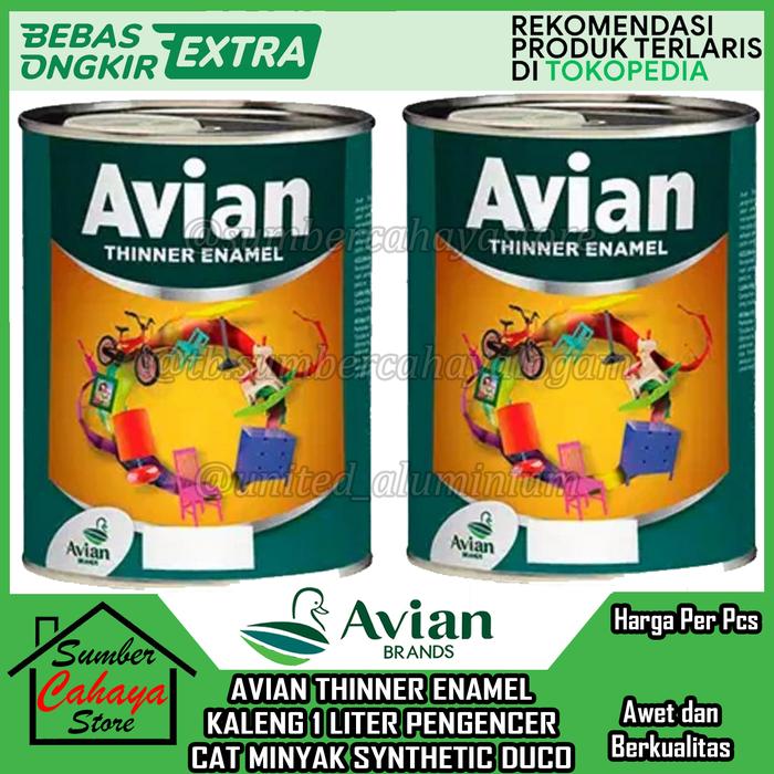 Promo AVIAN THINNER ENAMEL 1 Liter Pengencer Cat Minyak Duco TINER TINNER 1L - Kota Palembang ...