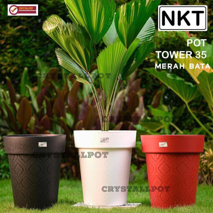 Jual pot bunga tanaman tinggi tower 35cm - NKT TOWER JUMBO 35 MERAH ...