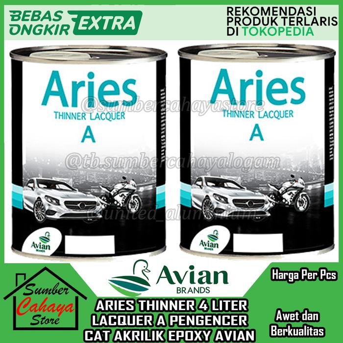 Jual PENGENCER CAT KALENG THINNER ARIES Tinner A 4L 4 LT THINER TINER TENER - Kota Palembang ...