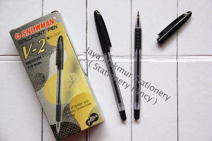 Jual Pen Snowman V-2 HI-Grip Medium point 1.0 mm (Tinta hitam ...