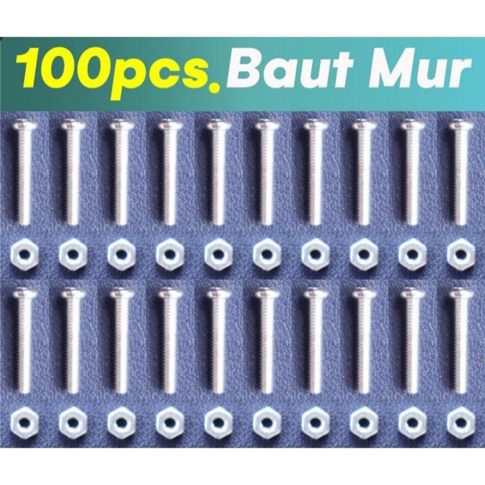 Jual BAUT / SCREW M2 + MUR M2 ( MUR 100+ BAUT 100) - 8mm - Kota ...
