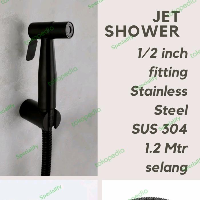 Jual Jet Shower Stainless SUS 304 Hitam / Semprotan Toilet Stainless ...
