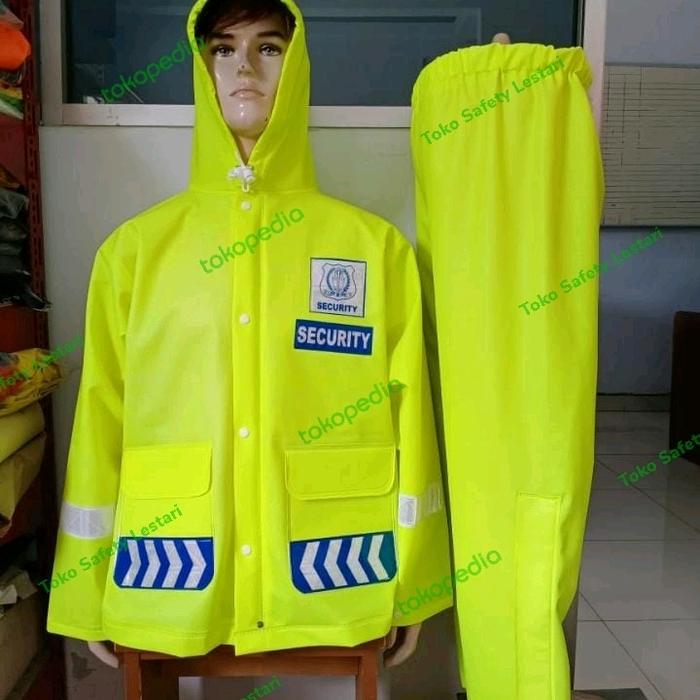 Jual JAS HUJAN SECURITY / RAINCOAT SECURITY BAHAN PVC WARNA HIJAU ...