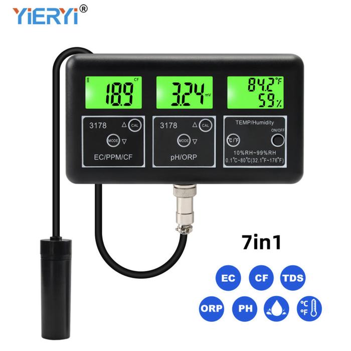 Jual Akuarium Hidroponik 7in1 PH ORP TDS EC CF Temp moisture Water Quality - Jakarta Barat ...