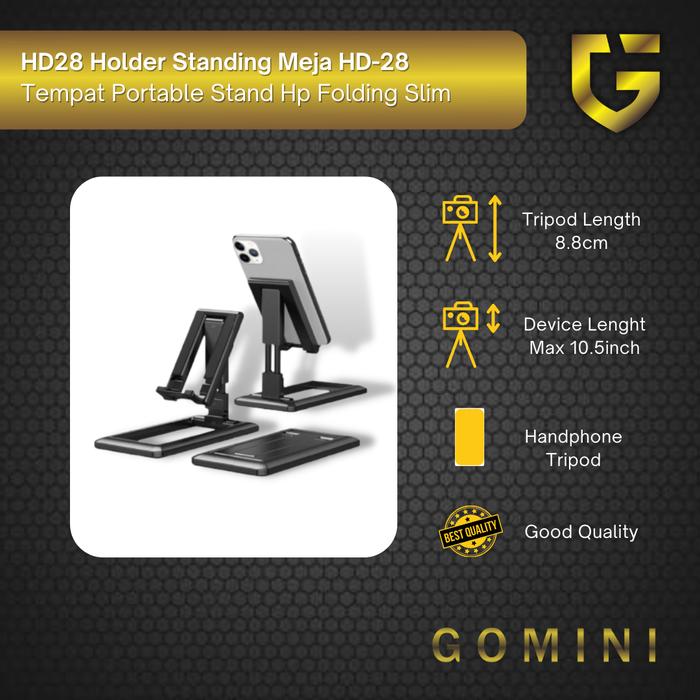 Jual HD28 Holder Standing Meja HD-28 Tempat Portable Stand Hp Folding ...