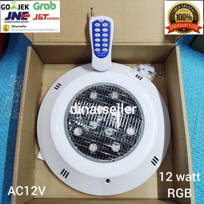 Jual LAMPU KOLAM RENANG LED UNDERWATER 12W 12WATT 12 MATA RGB SWIMMING ...