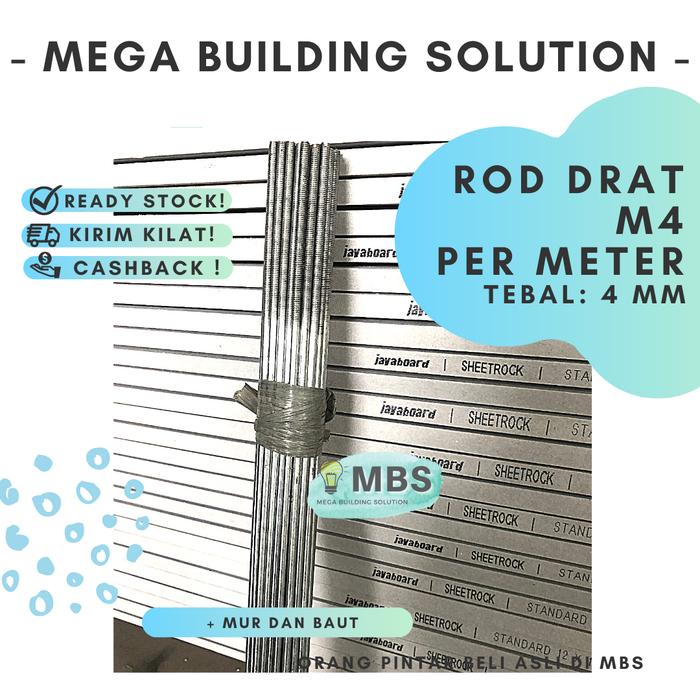 Jual Rod Drat M4 100cm | Rod Panjang Gantungan Plafon | Rot Gantung ...