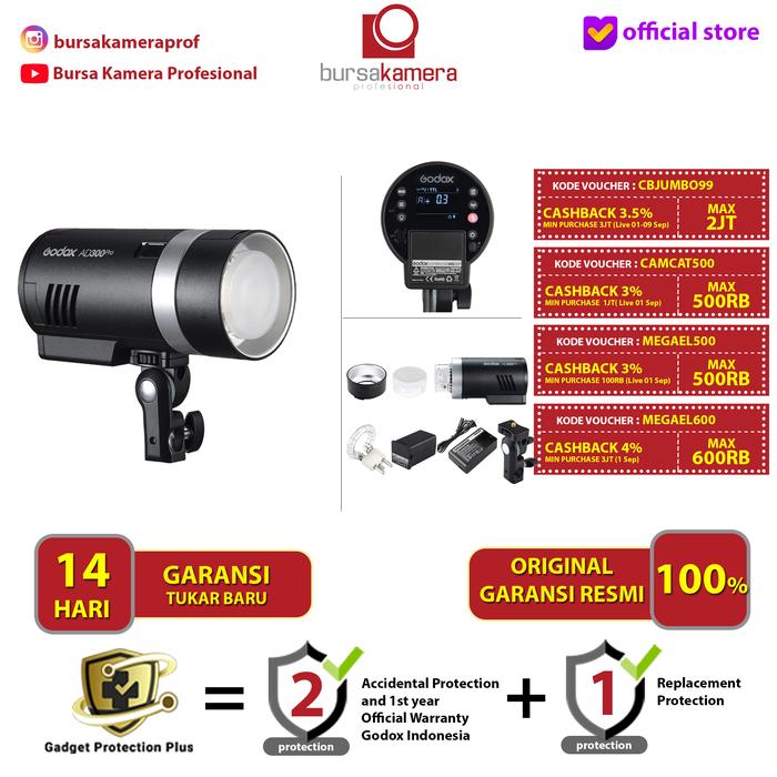 Promo Godox AD300 / AD 300 PRO Portable Flash Paketan Softbox / Stand ...