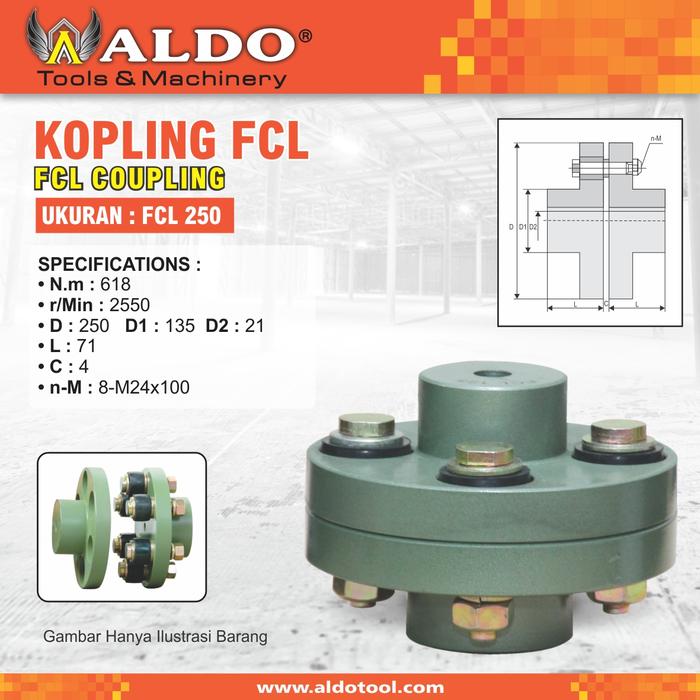 Jual KOPLING FCL / COUPLING / SAMBUNGAN DINAMO / CONNECTING MERK ALDO ...