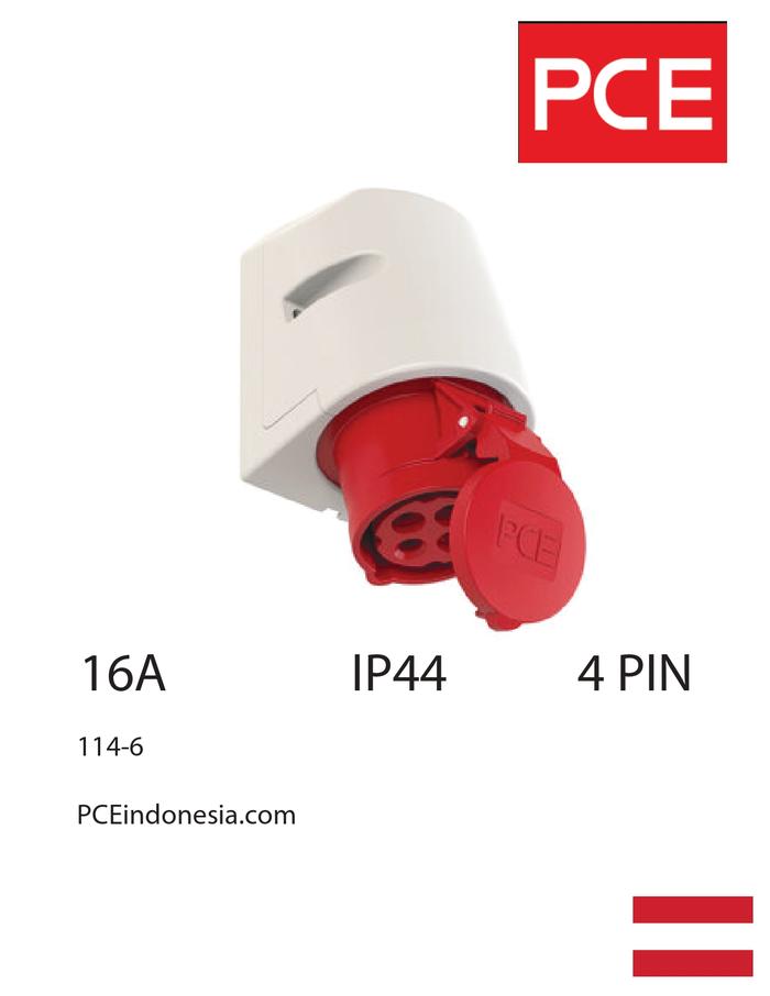 Jual PCE Wall Socket / Soket Industri (16A) (4PIN) (IP44) 114-6 - Kab. Tangerang - PCE Indonesia ...