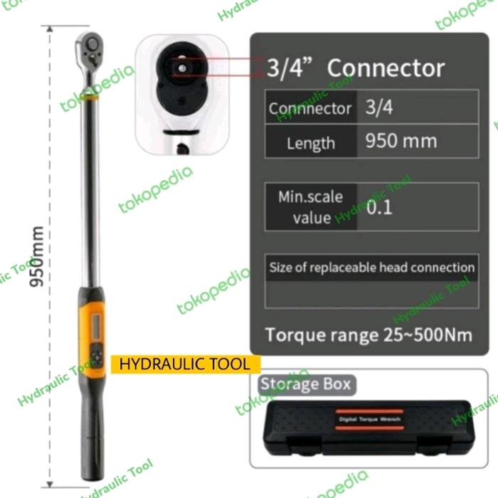 Jual 3/4" Inch Digital Torque Wrench 500Nm Kunci Torsi - Jakarta Utara ...