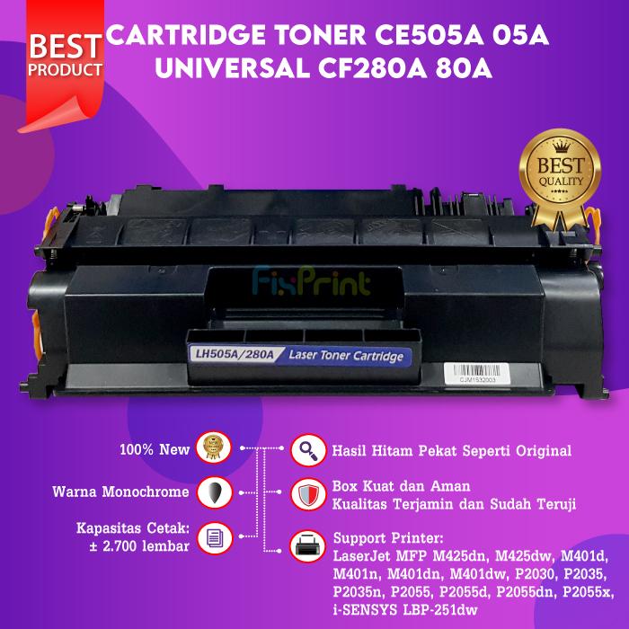 Jual Cartridge Toner Compatible Printer CE505A 05A Universal CF280A 80A ...
